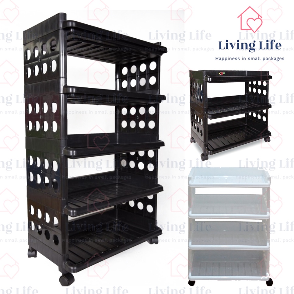 Living Life KY5010 Heavy Duty 4/5 Tier Multipurpose Rack Dapur Plastic ...