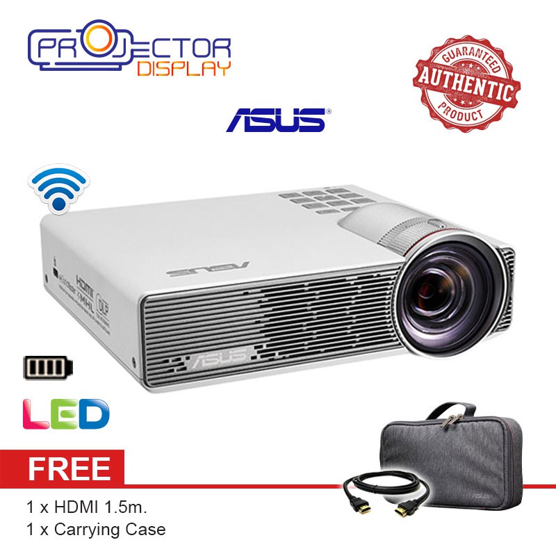 Asus P3B WXGA Portable Wireless LED Short Throw Projector with Built In ...
