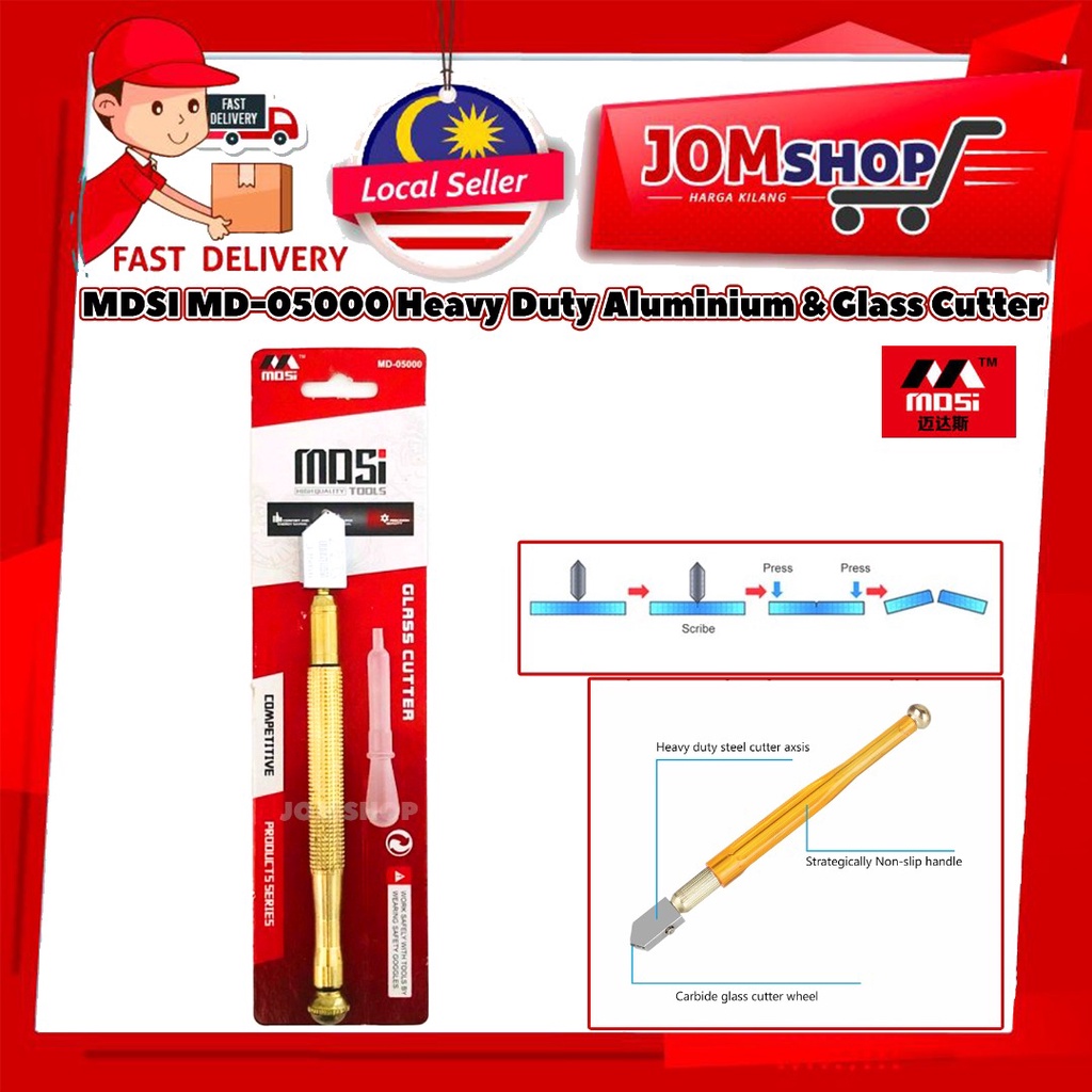 MDSI MD-05000 Heavy Duty Aluminium & Glass Cutter/ emotong cermin ...