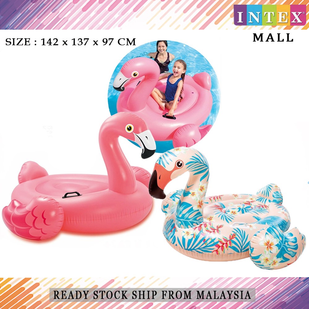 INTEX 7 Design Ride On Float / Swim Ring / Pink Flamingo Ride-On IT ...