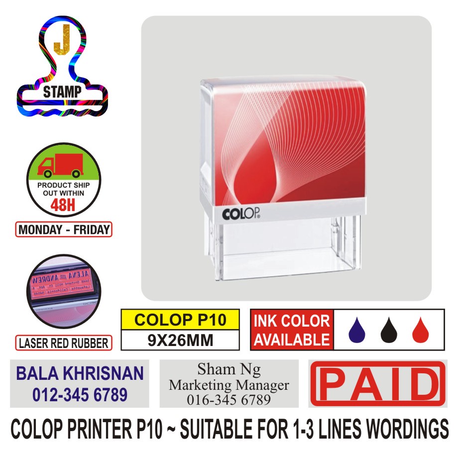 Cop Nama Stamp COLOP Printer Line Self-inking Custom Made Stamp | Shopee Malaysia