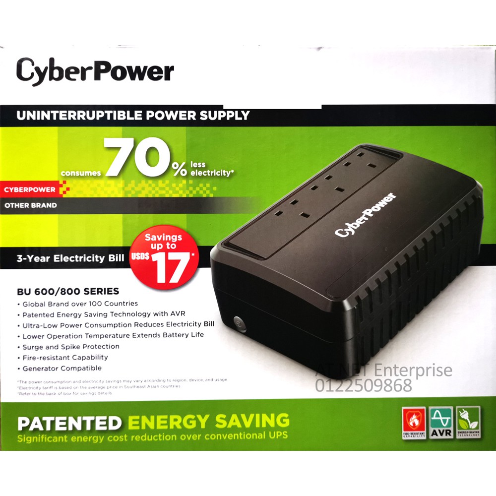 CYBERPOWER BU800E UPS BACKUP POWER SURGE & SPIKE PROTECT AVR | Shopee ...
