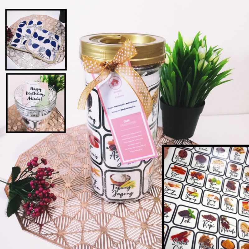 Gift Sticker Dapur /Kitchen/Rempah Ratus Murah/Set Sticker/Gift Box ...