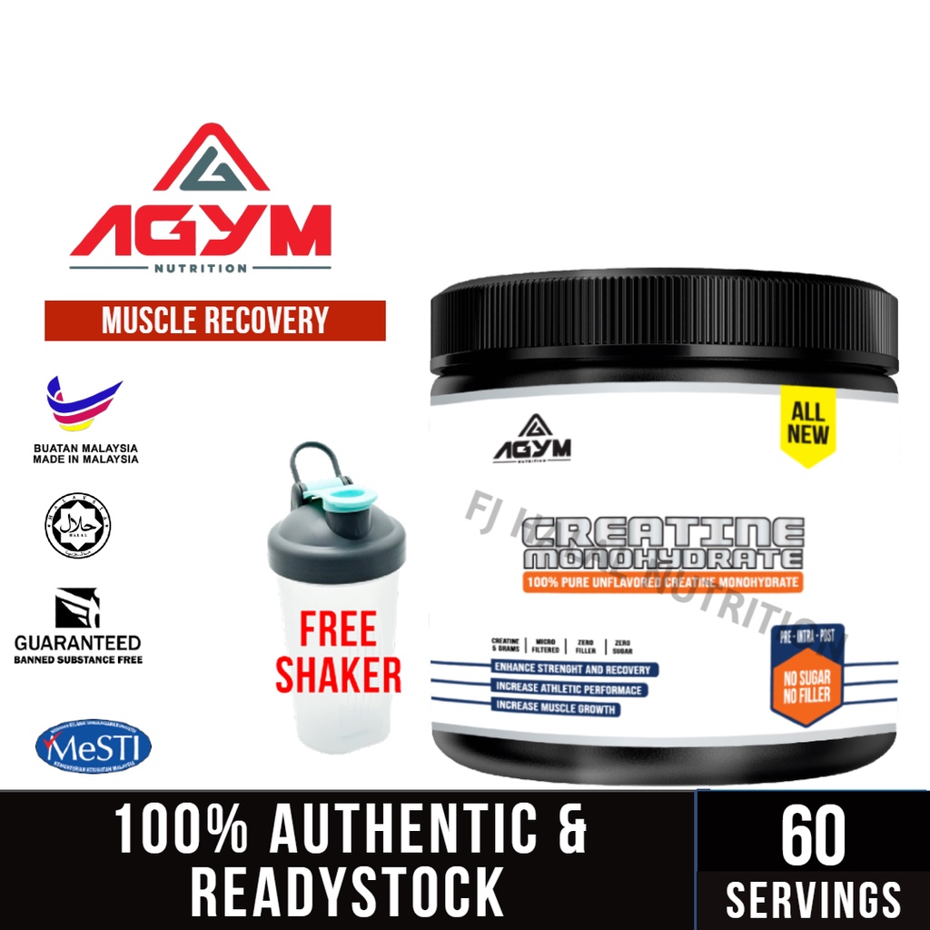 🇲🇾AGYM Nutrition CREATINE MONOHYDRATE 300g Pure, Boost Extra Power ...