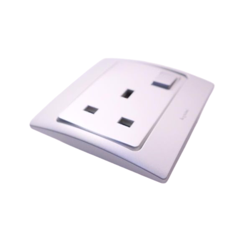 Legrand Mallia 1 Gang 13A Switch Socket (Silver) | Shopee Malaysia