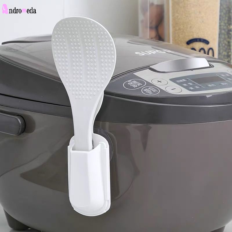 Kitchen Shelf Rice Spoon Holder Detachable Self-adhesive Household Rice ...