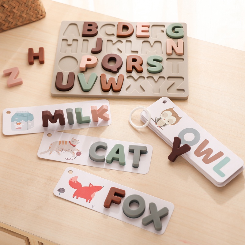 1 set Baby Toys Montessori 3D Educational Toys Silicone Letter Matching ...