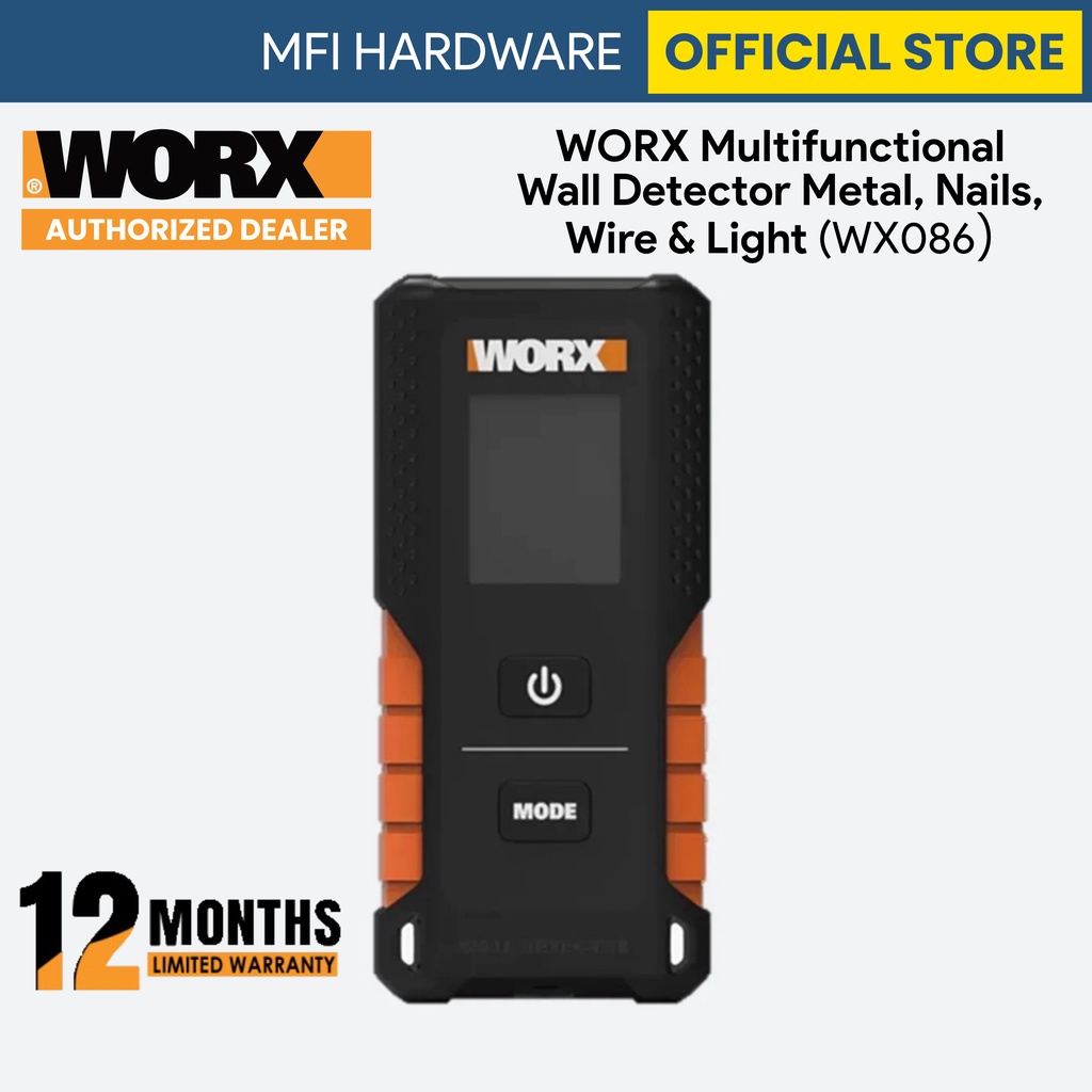 WORX WX086 Multifunctional Wall Detector Metal, Nails, Wire & Light ...