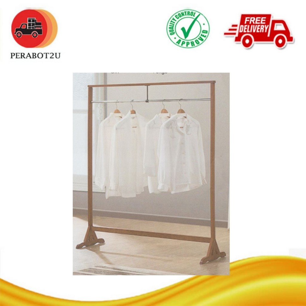 P2U EL Rak Tuala Kayu / Wooden Towel Rack / Rak 1 Hanger / Ampaian Baju ...
