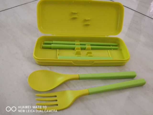 Tupperware Portable Cutlery Set (spoon + fork + chopsticks) | Shopee ...