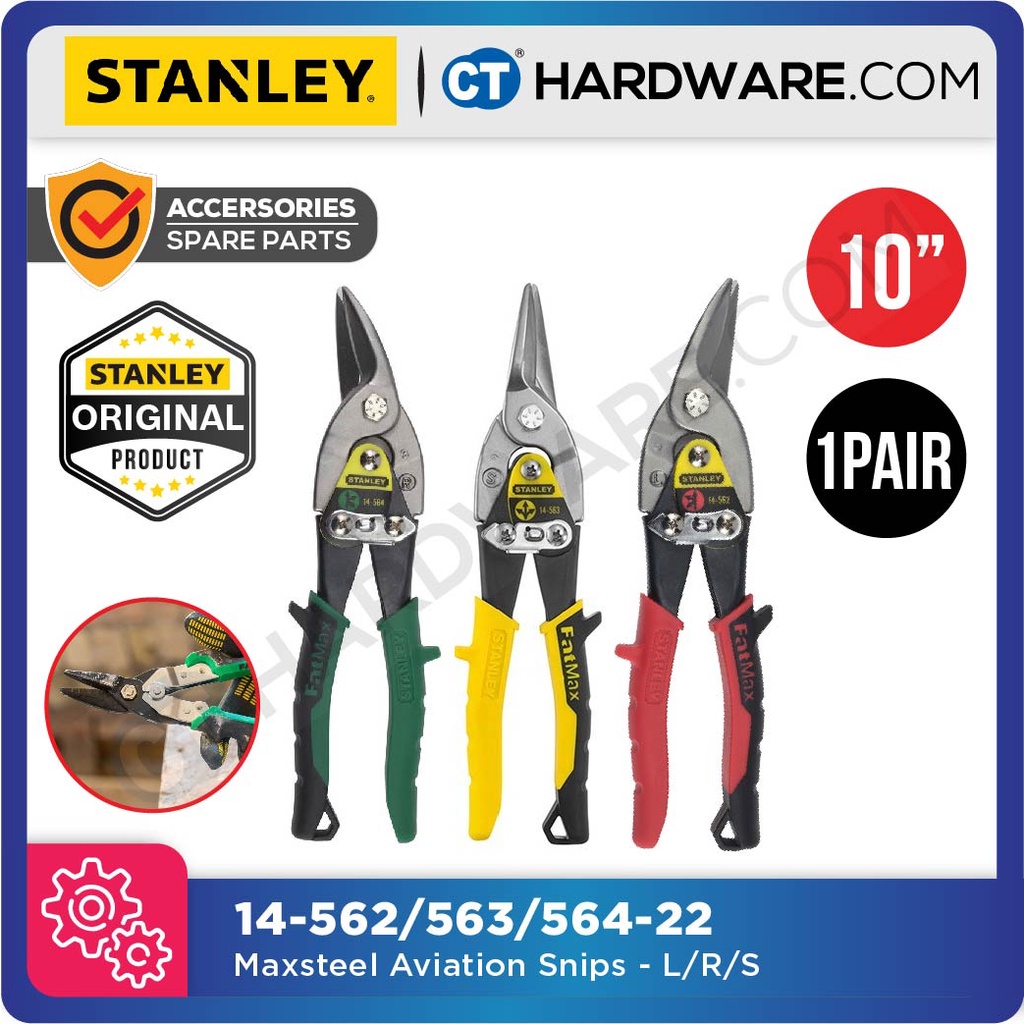 STANLEY MAX STEEL AVIATION SNIPS LEFT 10" 250MM STRAIGHT / LEFT / RIGHT ...