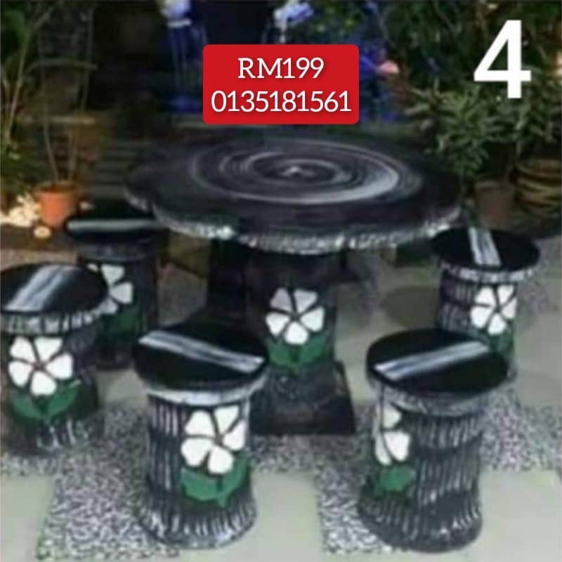 KERUSI MEJA BATU [BYR COD JIMAT WSP 0135181561] SET MEJA BATU BUNGA ...