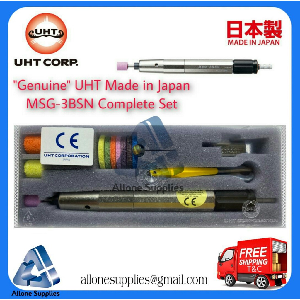 "Genuine" UHT Corp MSG-3BSN Complete Set [made in Japan] , Micro Die Grinder , 65'000 rpm , Air ...