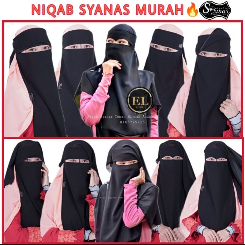 [READYSTOCK] NIQAB 1 LAYER & 2 LAYER HITAM SYANAS | Shopee Malaysia
