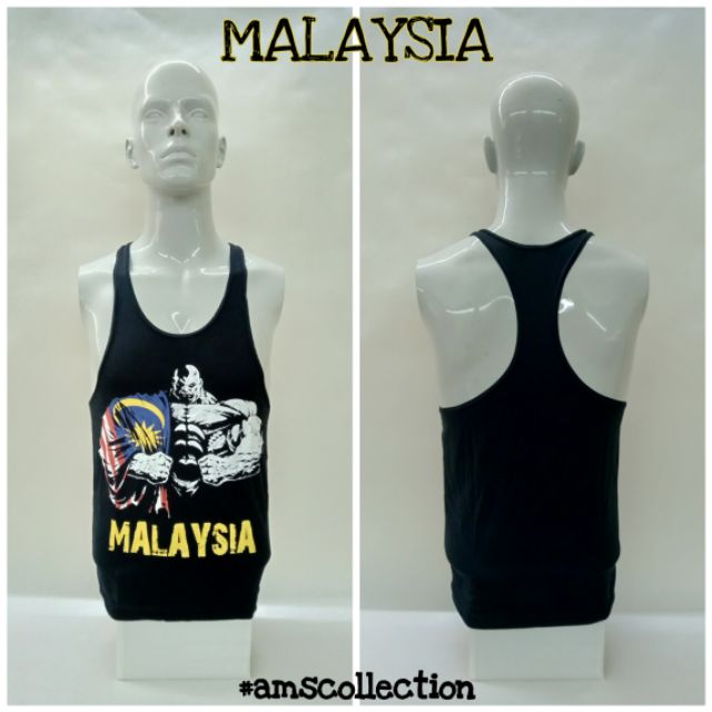 🎽 [GYM APPAREL] - MALAYSIA (HITAM) - SINGLET FOR MEN & BODYBUILDER. 🇲🇾 ...