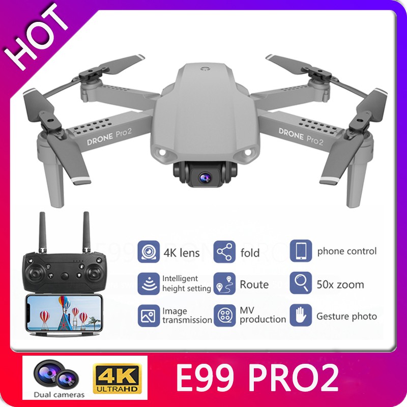 E99 drone 4K HD dual camera foldable drone with wifi FPV 1080p real ...
