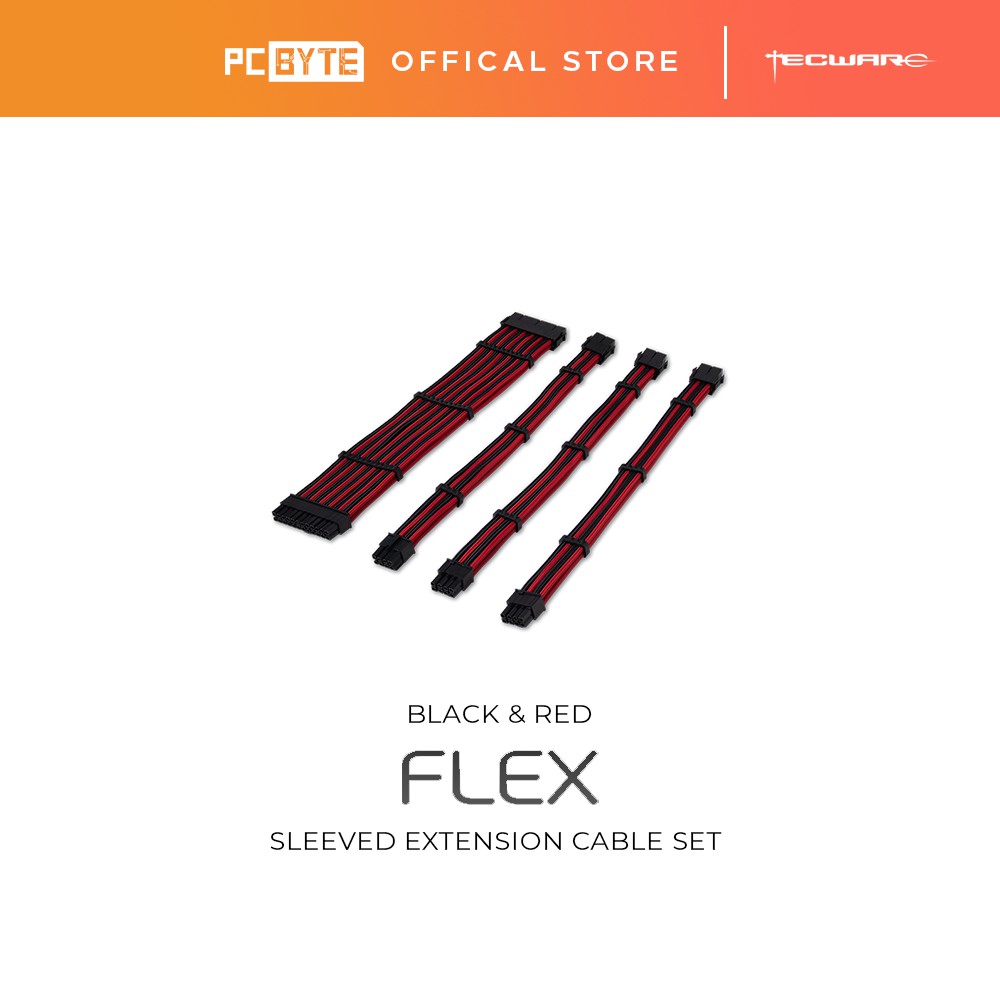 Tecware Flex Sleeved Extension Cables Set (Black/Red) | Shopee Malaysia