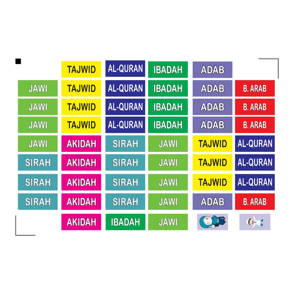 STICKER SUBJEK / MATA PELAJARAN KELAS KAFA/ STICKER SUBJEK / STICKER ...