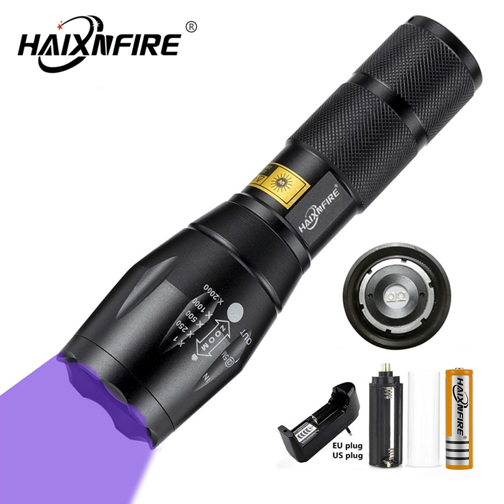 HaixnFire G700 UV flashlight 365nm+395nm dual light floodlight Cat Moss ...