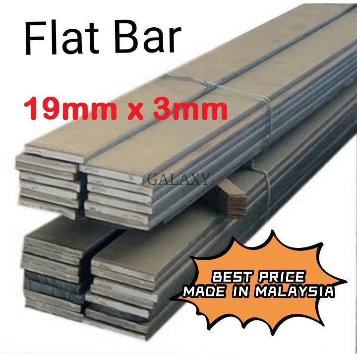 Flat Bar Mild Steel 6/8" (19mm) x 3mm ( Tickness ) DIY Metal Flat Bar ...