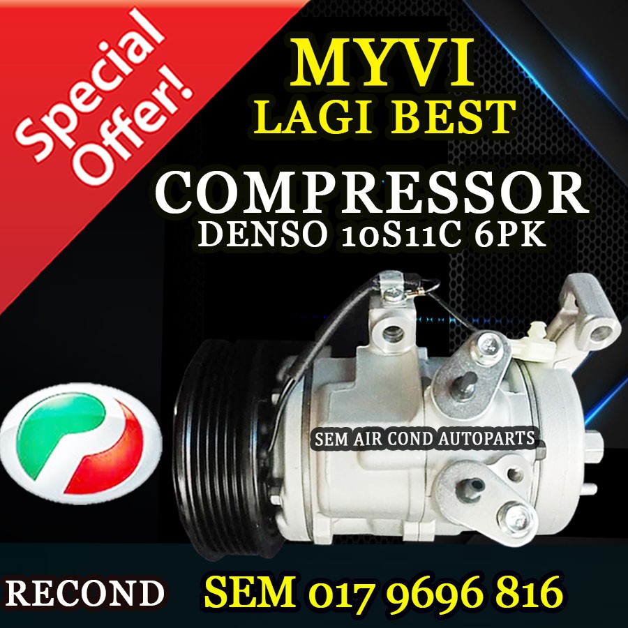 PERODUA MYVI LAGI BEST 2012-2016 YEAR RECOND COMPRESSOR/ KOMPRESOR (CAR ...