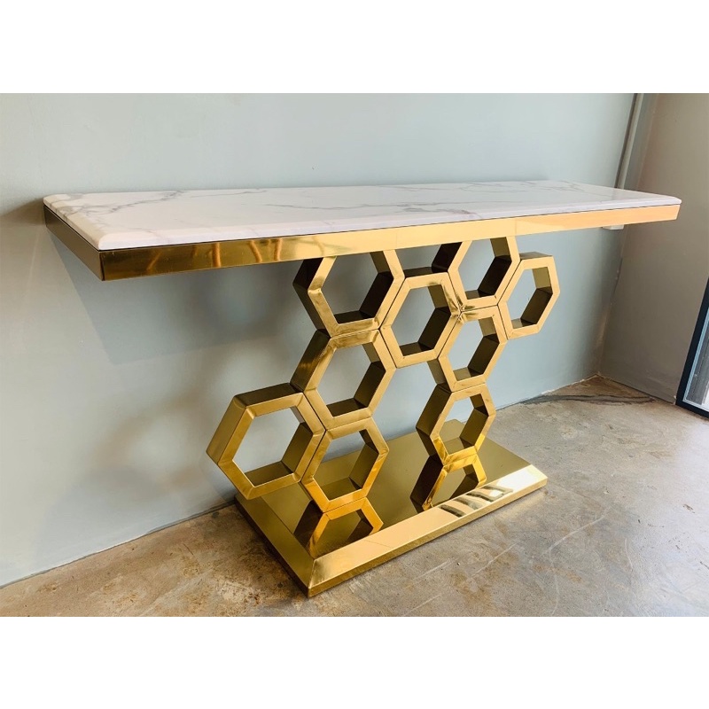 CONSOLE TABLE WHITE MARBLE TOP MODERN/MARBLE CONSOLE TABLE | Shopee ...