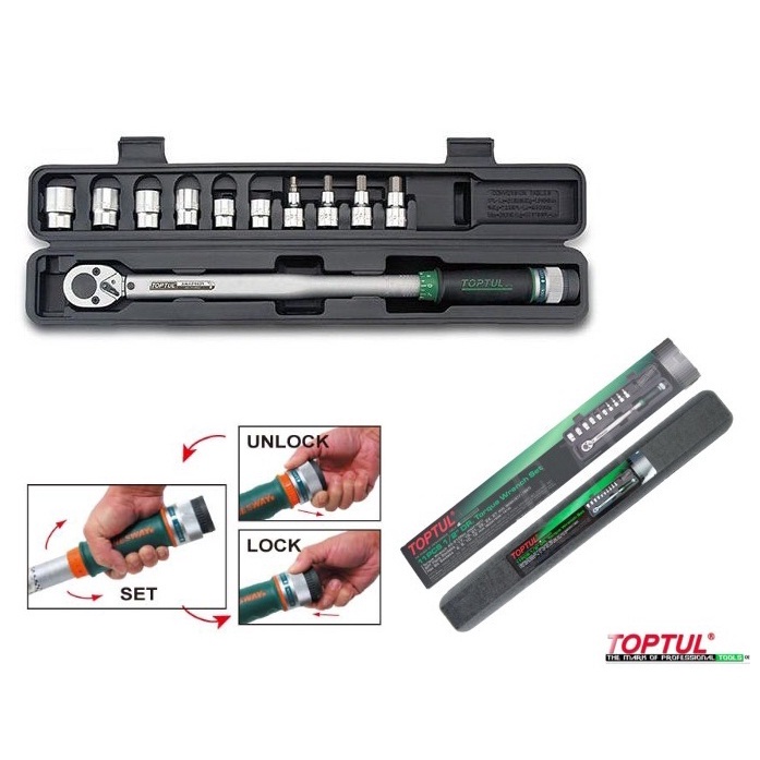Toptul 11pcs 1/2"Dr. 40-210Nm Torque Wrench Socket Set | Shopee Malaysia