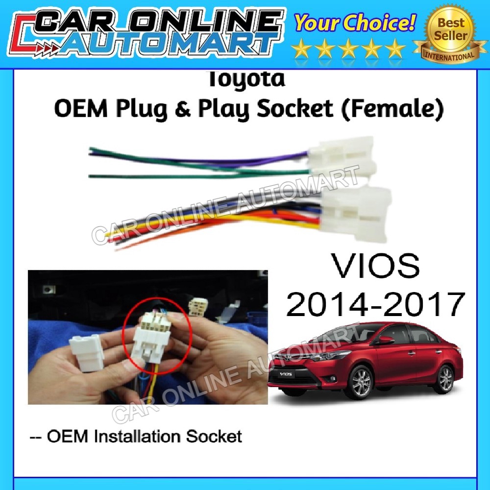 Toyota Vios 2014-2017 OEM Plug and Play Socket | Shopee Malaysia