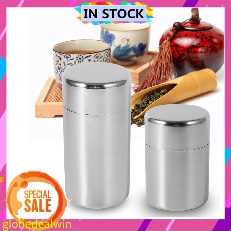 【Ready stock】Stainless Steel Tea Tins Canister Home Kitchen Canisters ...
