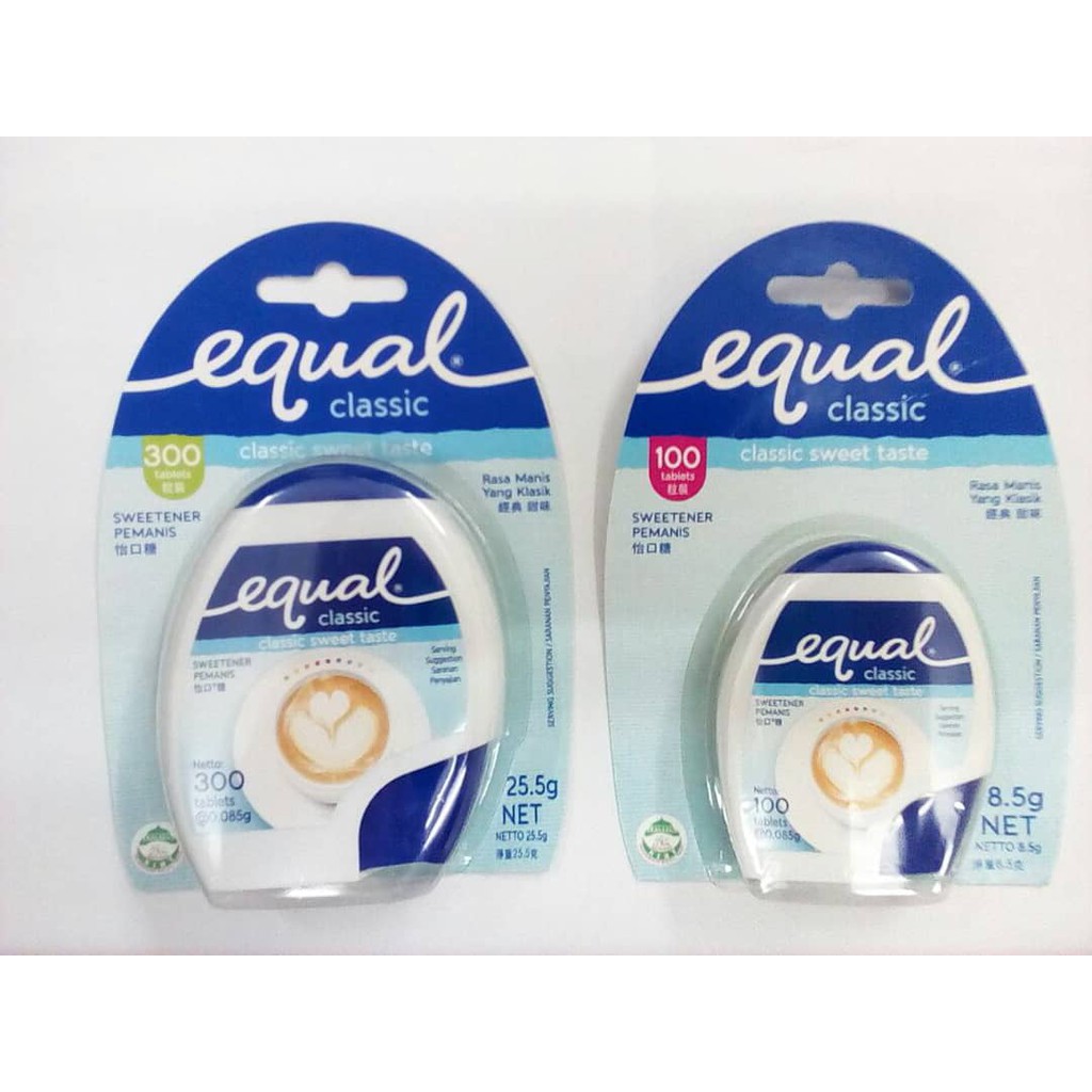 EQUAL Classic (100 tab/300 tab) / EQUAL Stevia (200tab) | Shopee Malaysia
