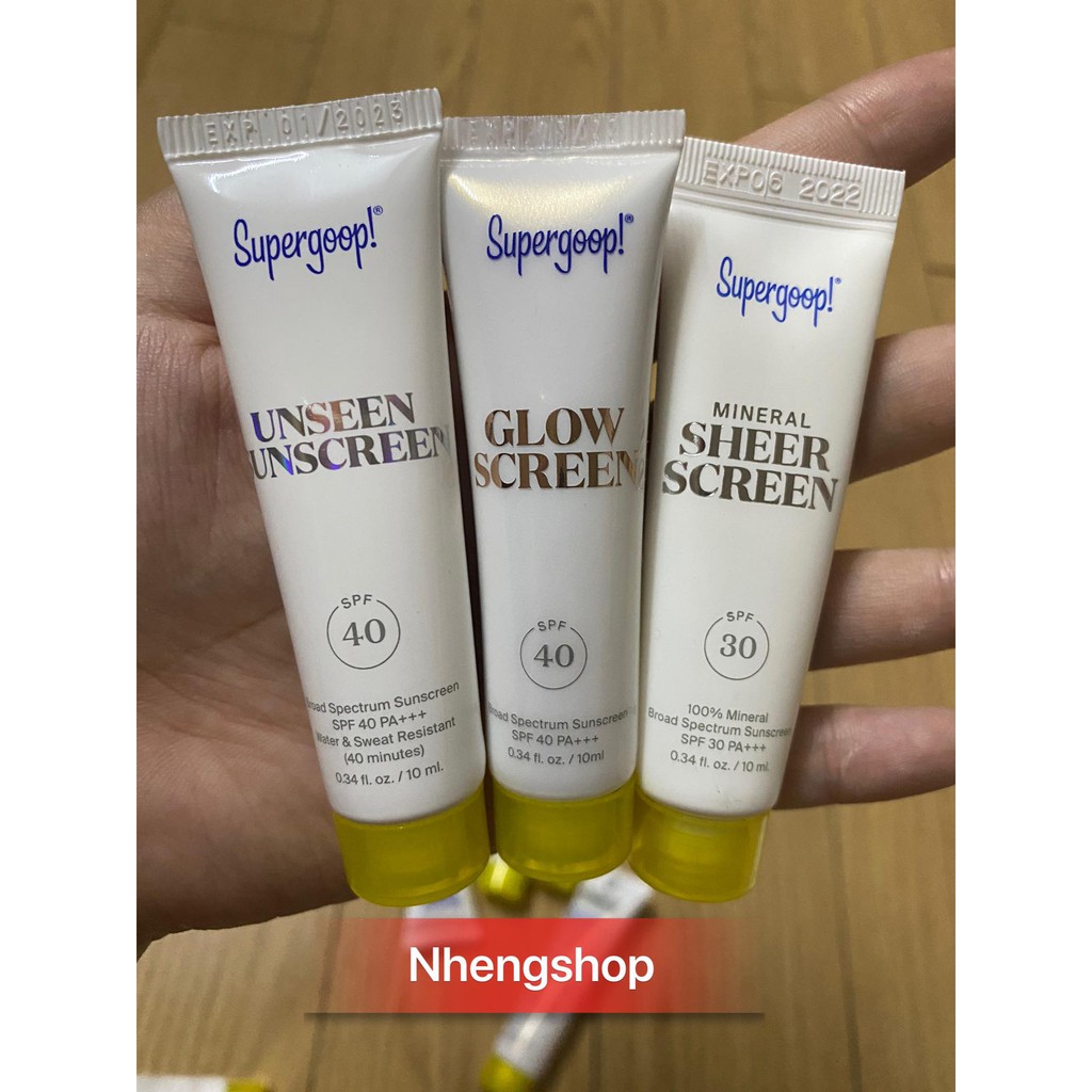 [10ml][3 types] Supergoop Unseen / Glow / Sheer Screen Sunscreen ...