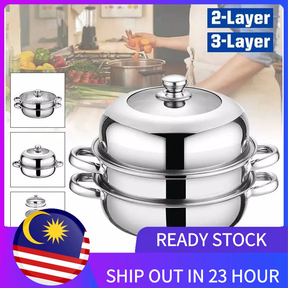 🔥 Ready Stock 🔥 Vroom Periuk Kukus BAS Steamer pot Steel Stainless ...