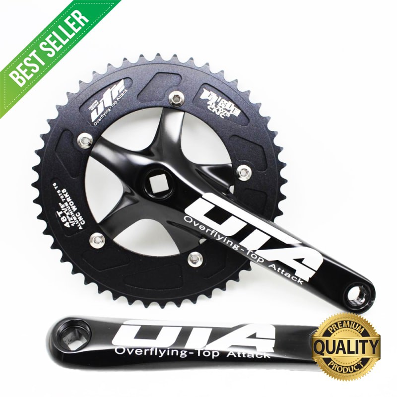 48T Road bike Fixed Gear bike Crankset 130 BCD Single Speed OTA Aluminum alloy Crank Set ...