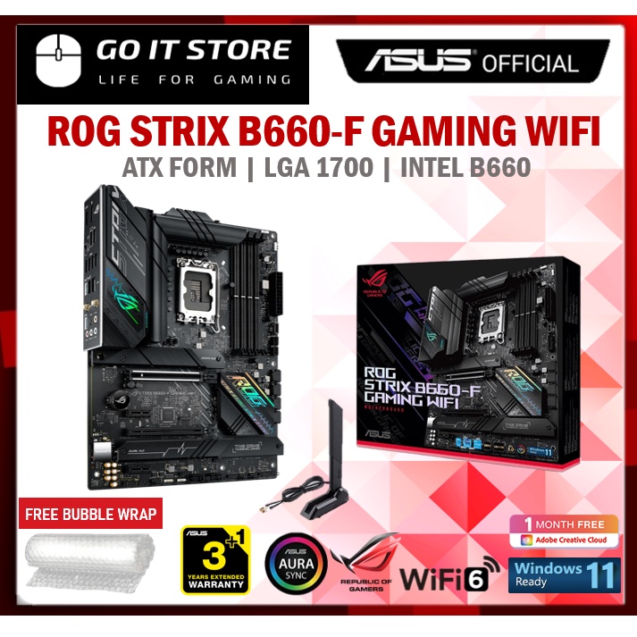 Asus ROG STRIX B660-F GAMING WIFI ATX LGA1700 Intel Motherboard ...