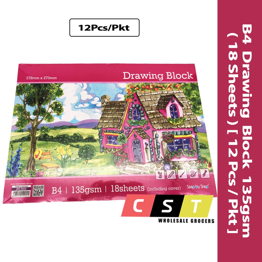 B4 Drawing Block Buku Lukisan 135gsm 18's [12 Books] | Shopee Malaysia