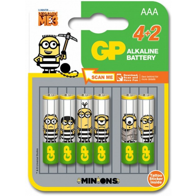 ORIGINAL GP Ultra Alkaline Battery Minions AAA DM3 | Shopee Malaysia