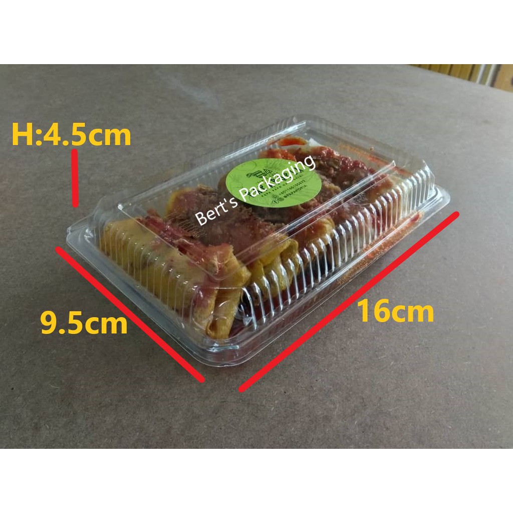 OPS-H1L Bekas Kuih 6" x 3.5" with Lock ±100pcs / 6" Cake Case / Anti ...