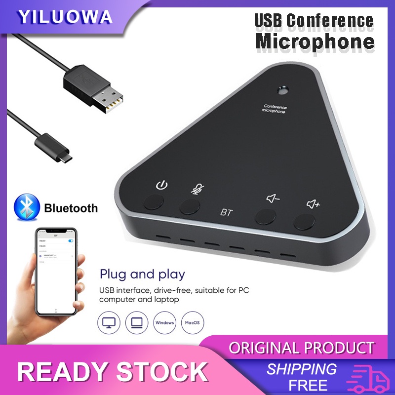 USB Conference Microphone 360° Omni Built-in Bluetooth Speakerphone for ...