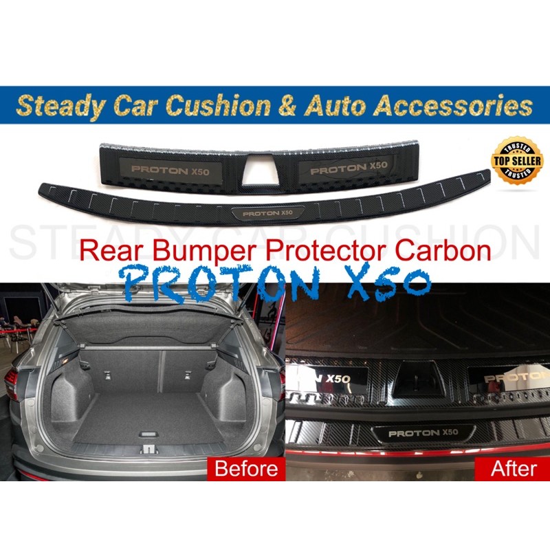 Proton X50 Rear Bumper Protector Carbon Rear Trunk Cover Carbon 3D ...