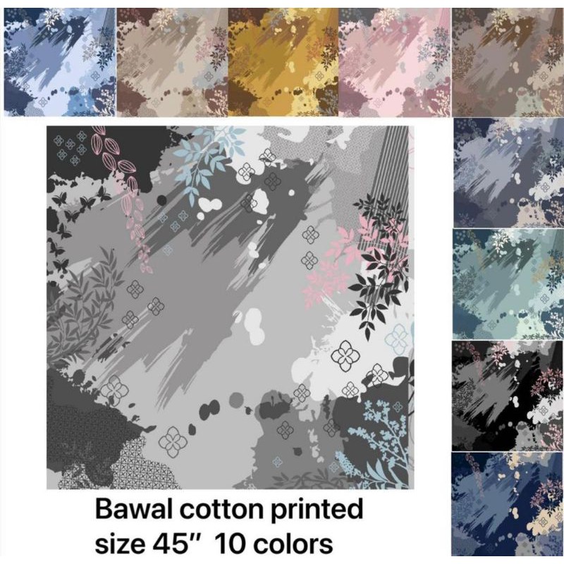 Bawal cotton printed batu tabur ( item tak sama potongan sisi) | Shopee ...