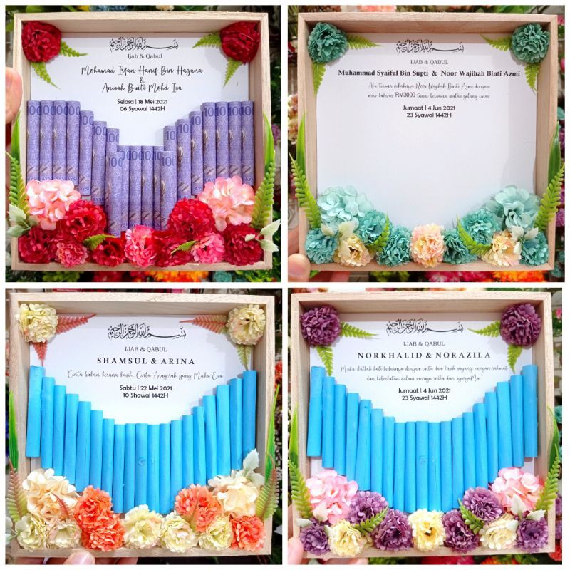 🔥READY STOCK🔥FRAME DUIT HANTARAN MURAH BAJET BUNGA CANTIK KAHWIN MAS ...