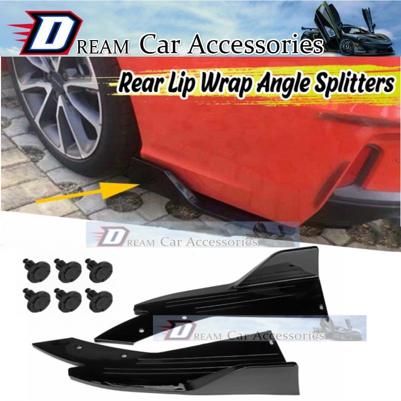 Universal Rear Bumper Lip Diffuser Winglet Wings Anti-crash Modified ...
