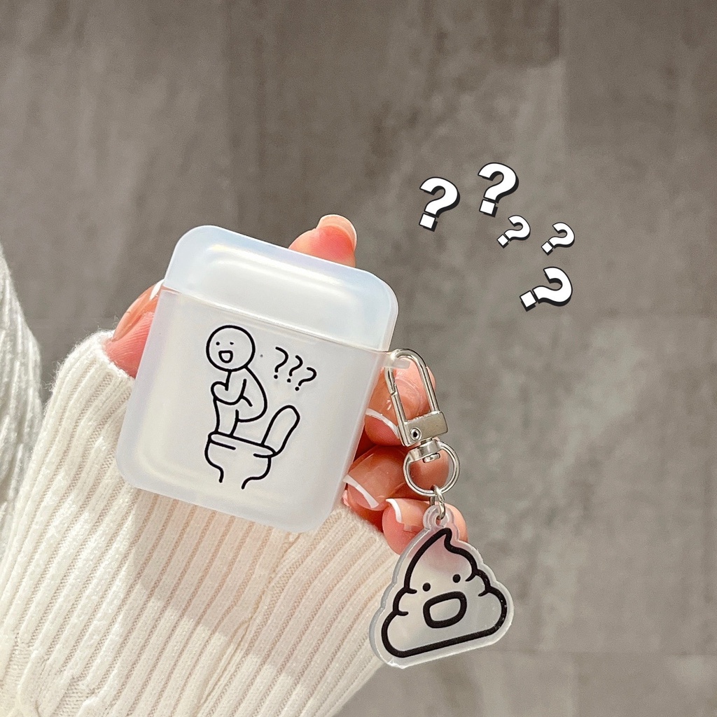 Humorous Cartoon Earphone Case for Airpods 1 2 3 Pro Square Full Cover ...