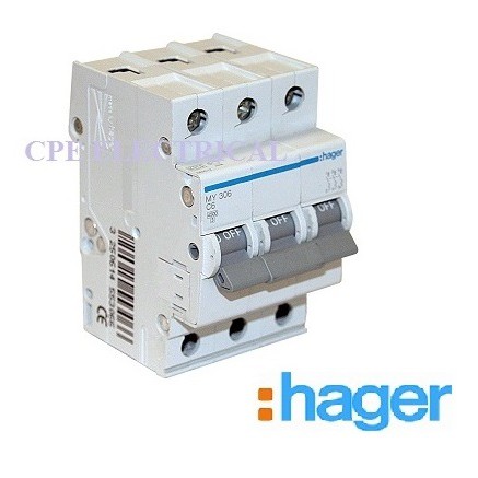HAGER MY SERIES 6A 10A 16A 20A 32A 40A 63A 3 Pole MCB 4.5KA | Shopee Malaysia