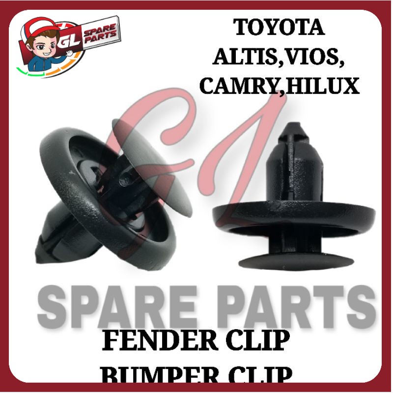 BUMPER CLIP FENDER CLIP (1PC) TOYOTA VIOS,ALTIS,CAMRY,HILUX | Shopee ...