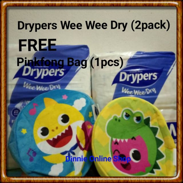 💥READY STOCK💥Drypers Wee Wee Dry Tape (2pack) FREE Pinkfong Bag (Random ...