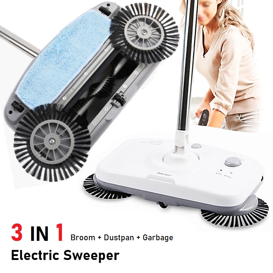 Electric Rechargeable Cordless Rotary Hand Push Spin Mop Polish Sweeper ...