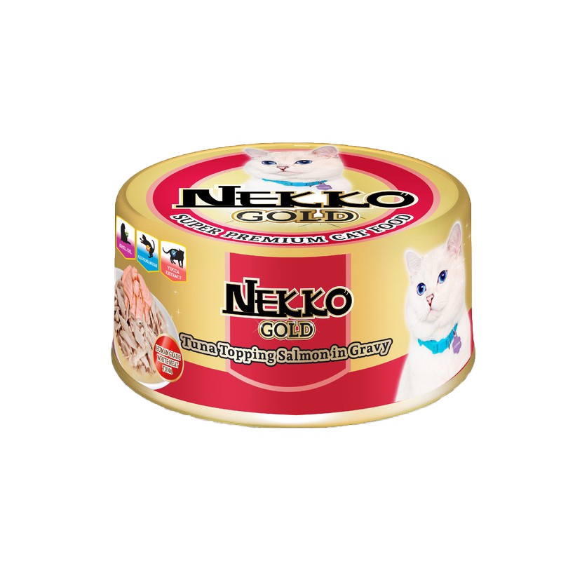 NEKKO GOLD TUNA WITH SALMON IN GRAVY 85g | Shopee Malaysia