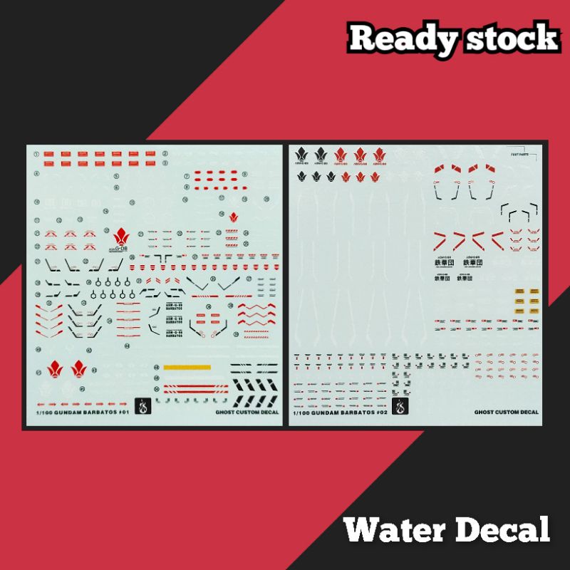 [Ready stock] Yan Model Water Decal 1/100 MG Barbatos Yan Ver.2.0 ...