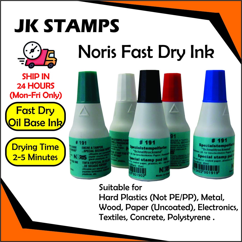 NORIS Fast Drying Ink#191#SOLVENT for WOOD PLASTIC METAL KAYU PLASTIK ...